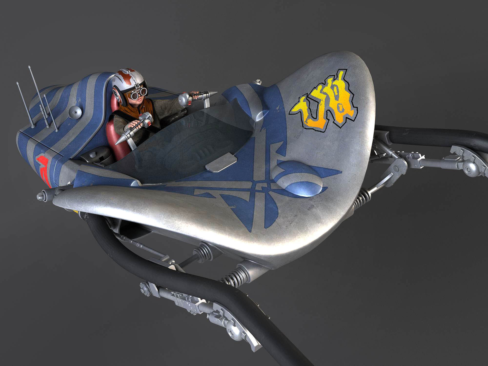 Star Wars Pod Racer with Anakin 3D model | CGTrader