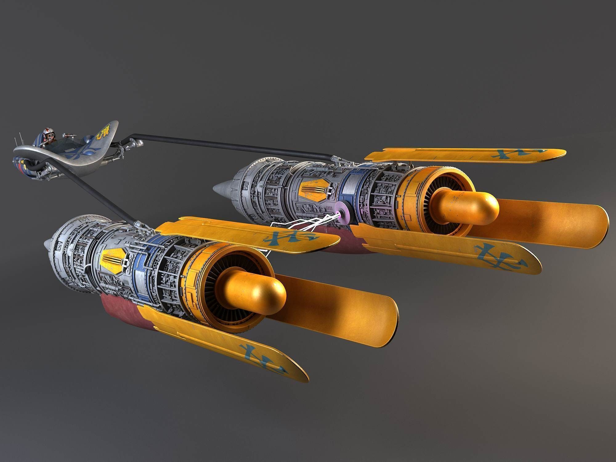 Star Wars Pod Racer with Anakin 3D model | CGTrader