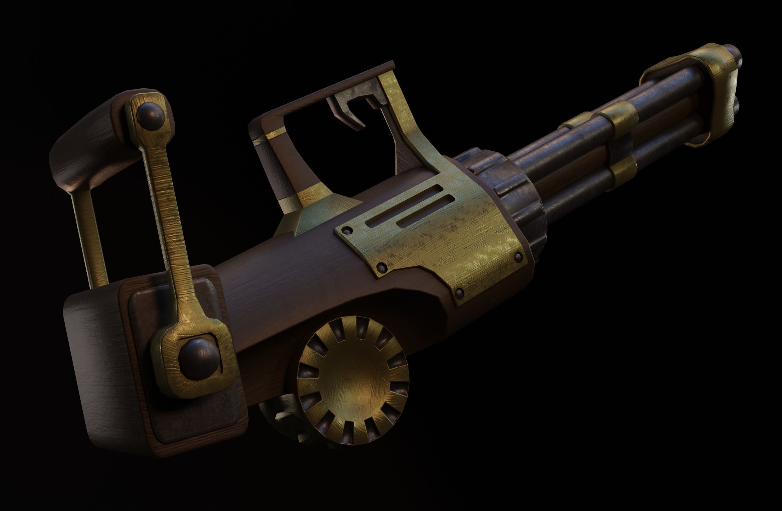 3D model Steam-punk style Minigun VR / AR / low-poly | CGTrader