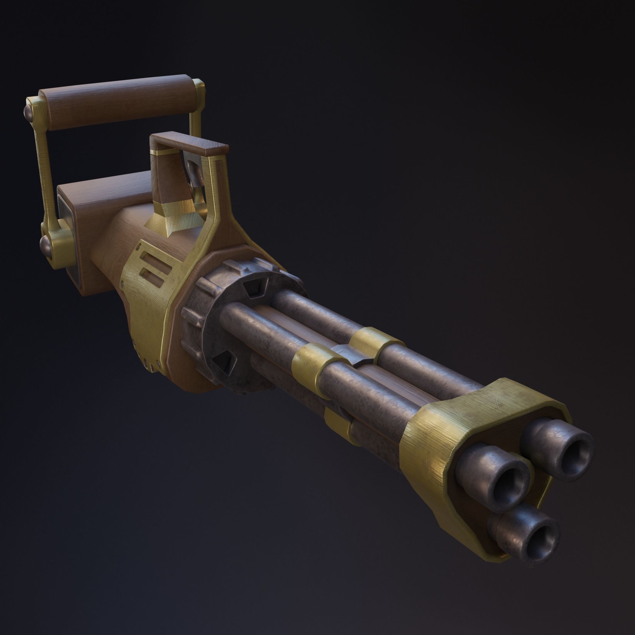 3D model Steam-punk style Minigun VR / AR / low-poly | CGTrader