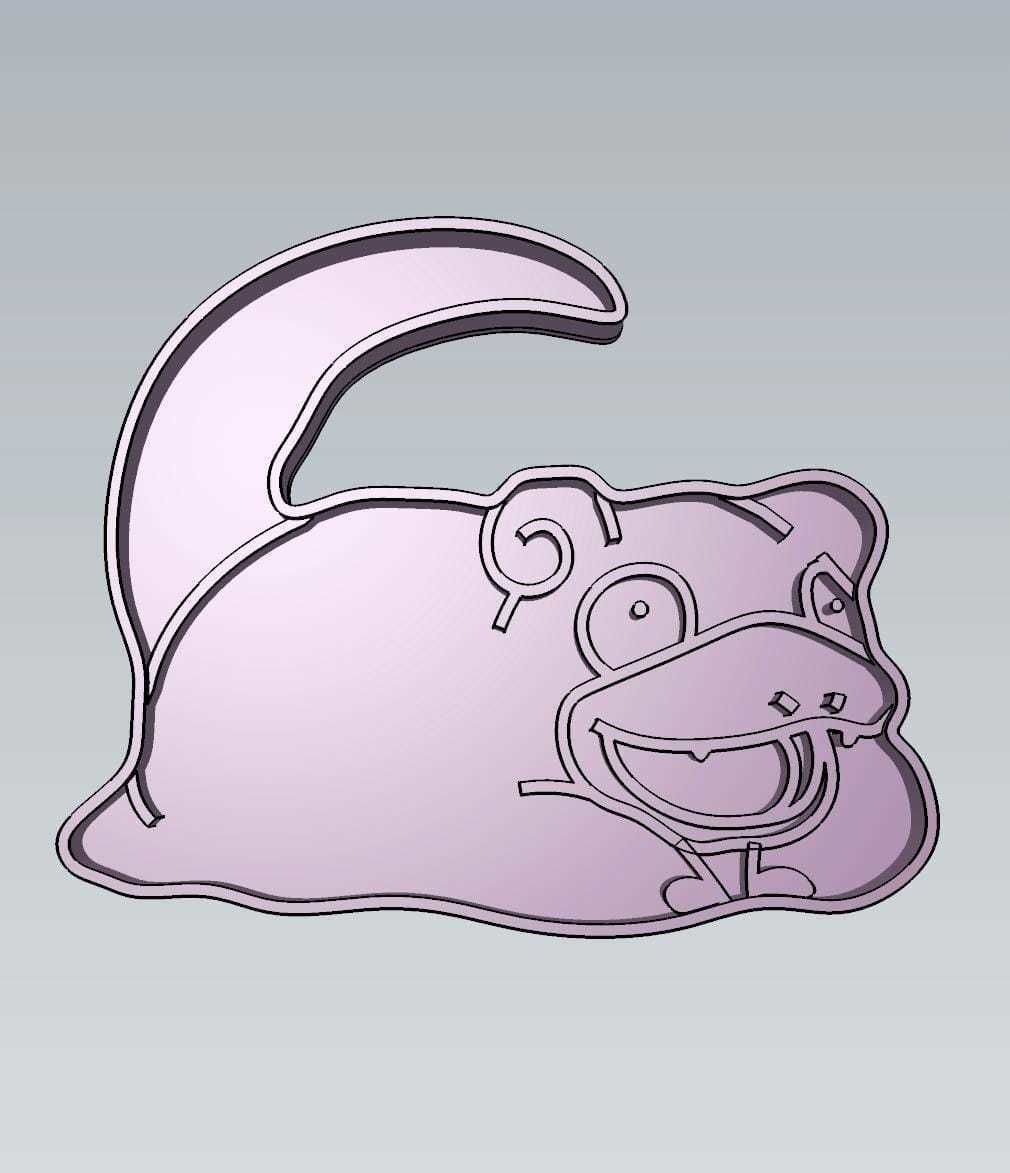 Pokemon Slowpoke Cookie Cutter Stamp Cake Decorating 3D model animated ...