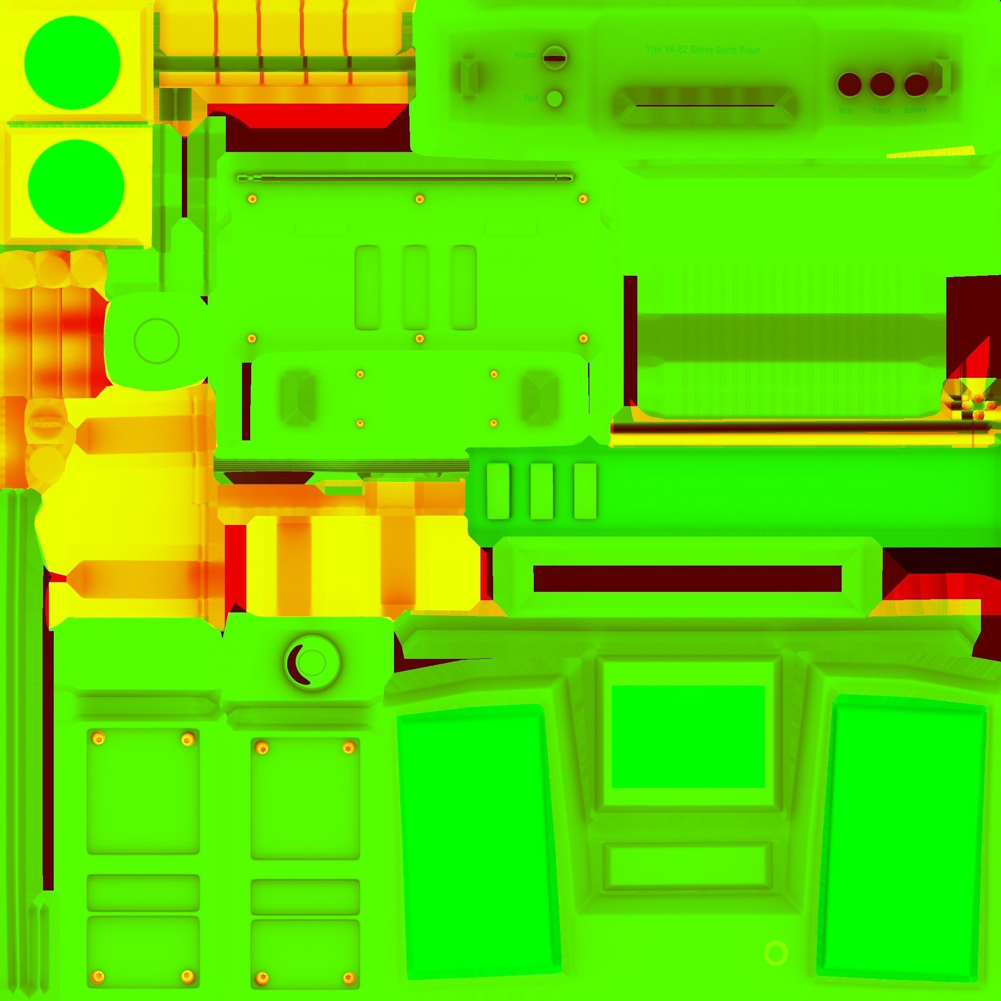 3D model 80s stereo radio cassette player LOW POLY GAME ASSET VR / AR ...