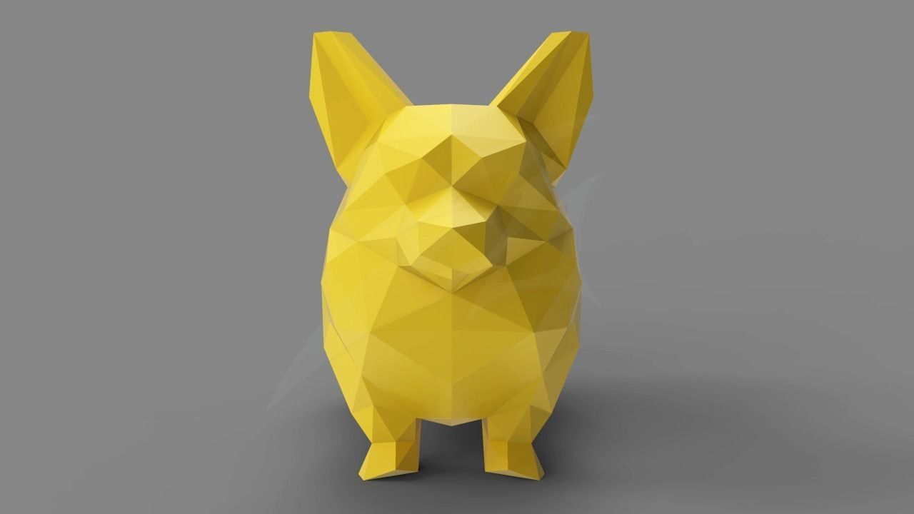 Lowpoly Corgi STL for 3D model 3D printable | CGTrader