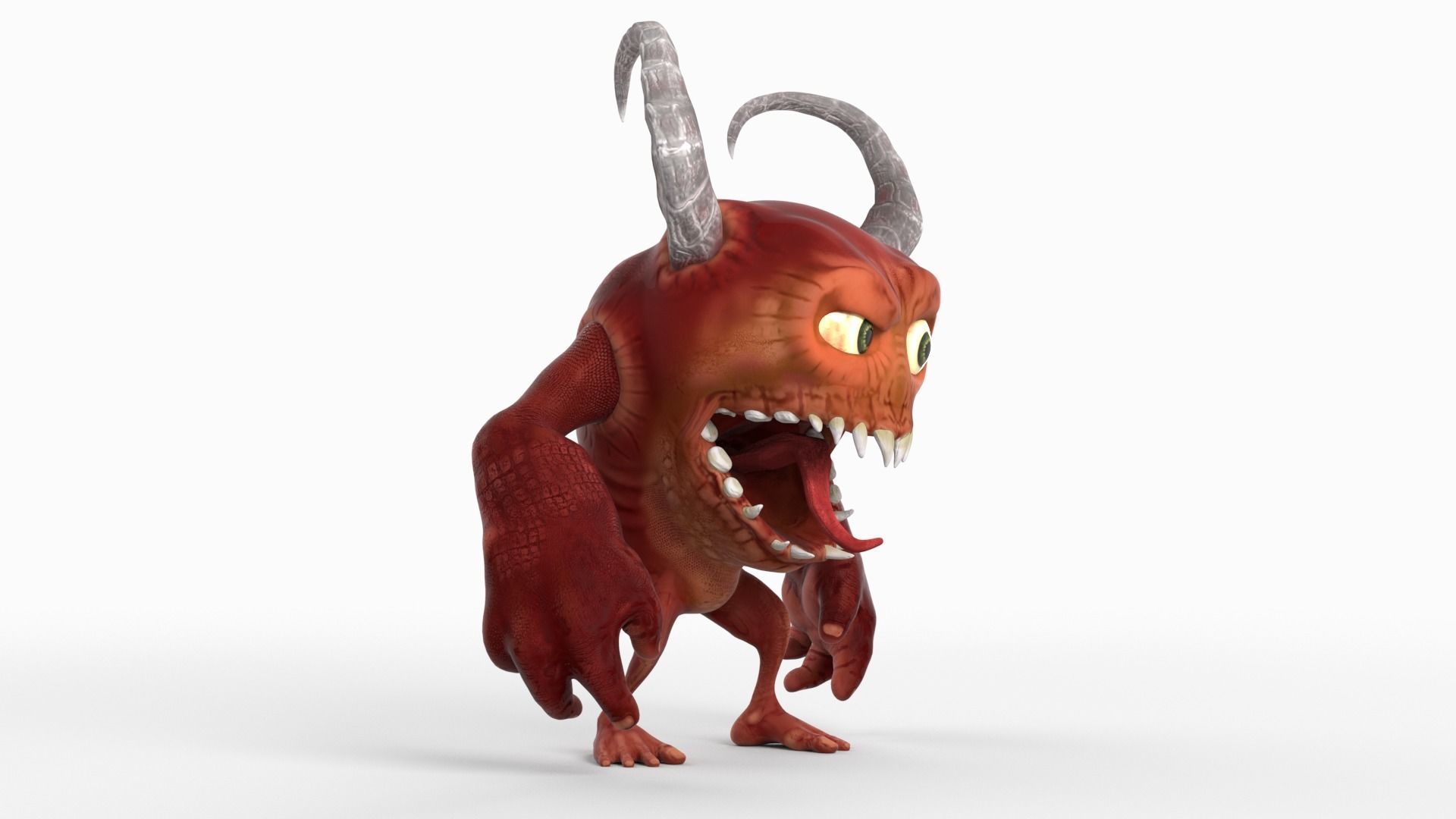 3D model Funny Cartoon Demon with Horns VR / AR / low-poly | CGTrader