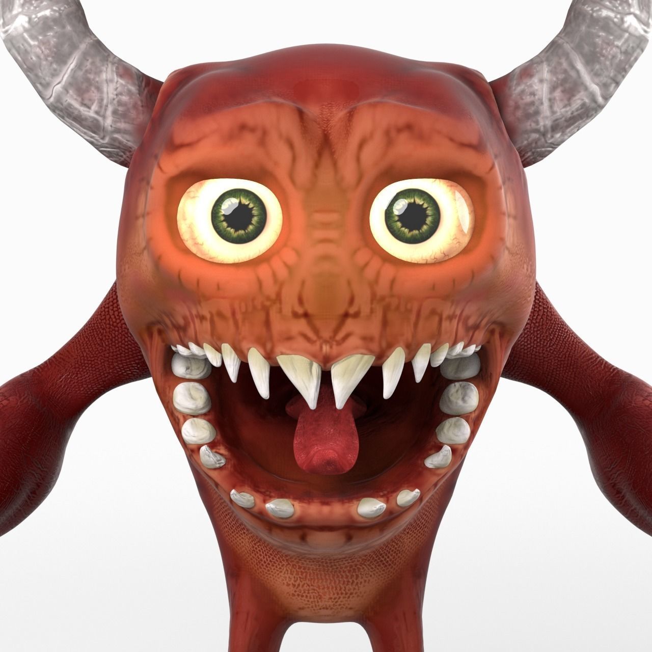 3D model Funny Cartoon Demon with Horns VR / AR / low-poly | CGTrader