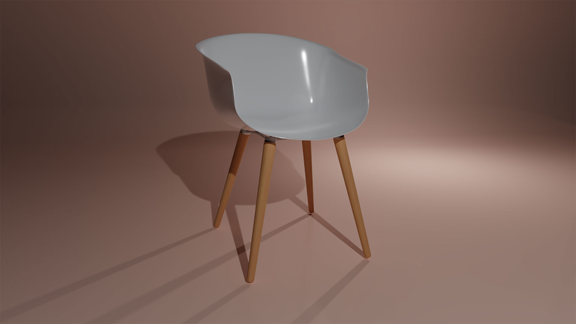 Curved-Back Plastic Dining Chair 3D model | CGTrader