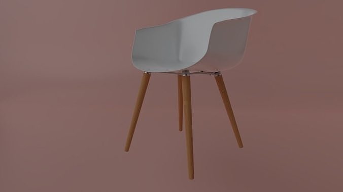 Curved-Back Plastic Dining Chair 3D model | CGTrader
