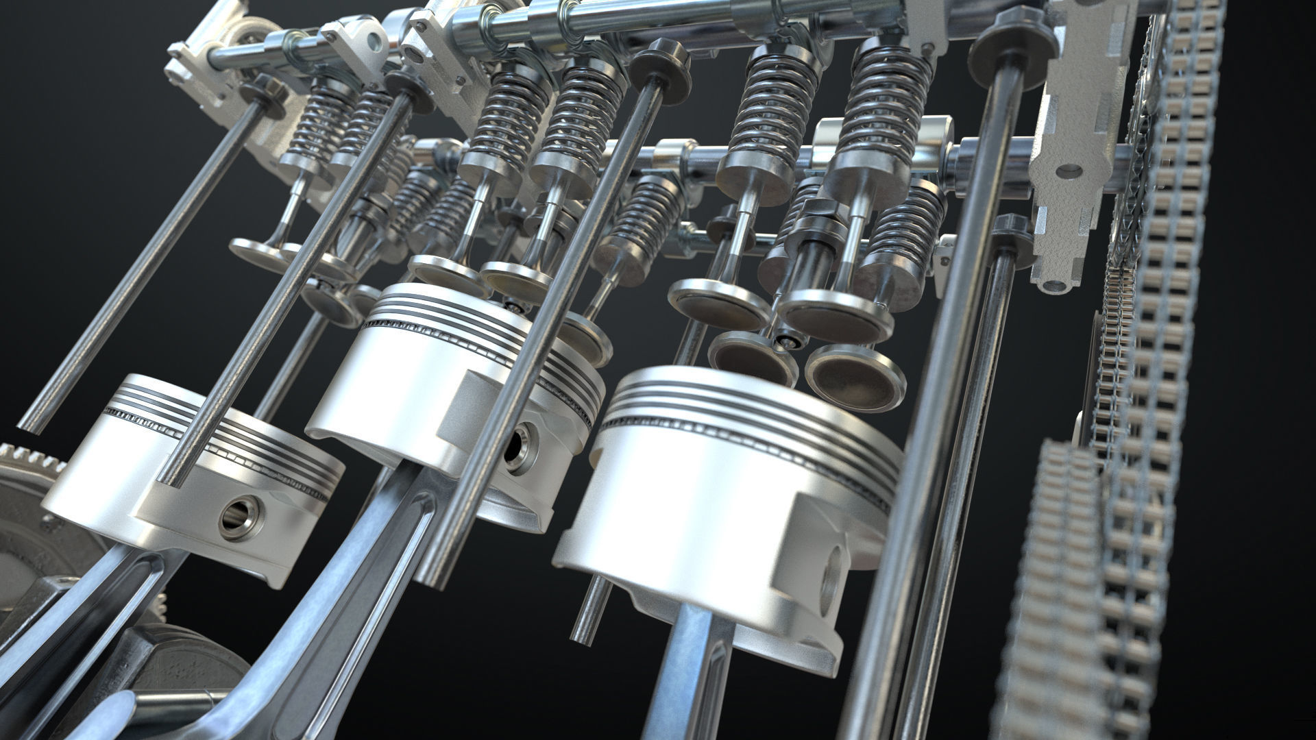 V6 Engine Working Animated 3D model animated rigged | CGTrader