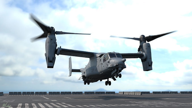 MV22-Osprey osprey aircraft 3D model animated rigged | CGTrader
