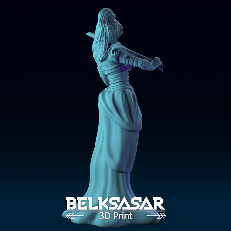 Girl Bard Necromancer 3D model 3D printable | CGTrader