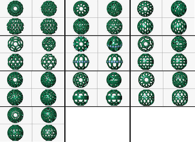 50 Spherical beads 3D model 3D printable | CGTrader
