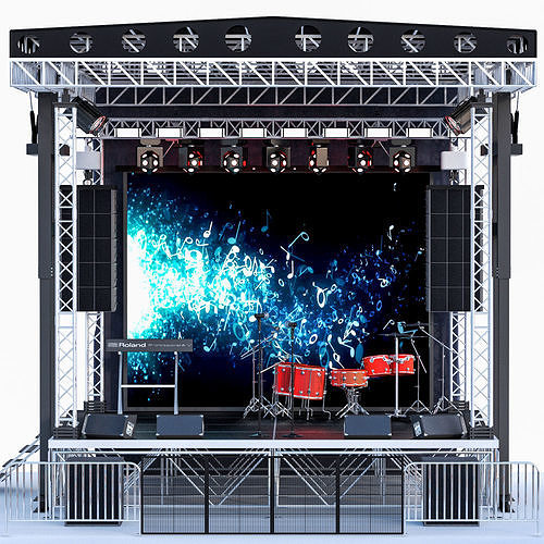 Mini Concert Stage 3 3D model | CGTrader