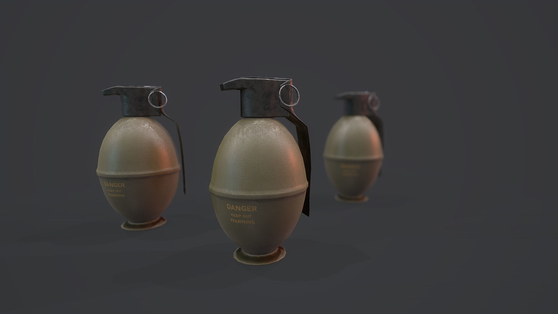 3D model M61 Grenade - Models and Textures Low-poly VR / AR / low-poly ...