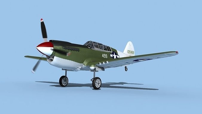 Curtiss P-40N Warhawk V02 USAAF 3D model animated rigged | CGTrader