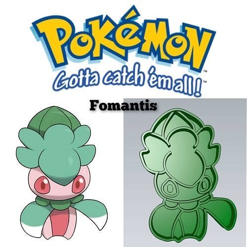 Pokemon Fomantis Cookie Cutter Stamp Cake Decorating 3D model animated ...