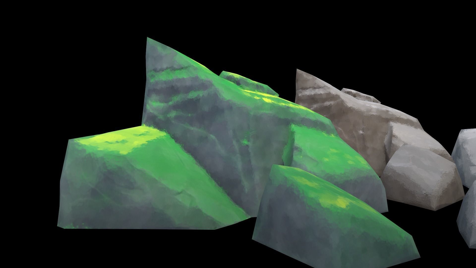 3D model Stylized Ghibli Rocks 1 VR / AR / low-poly | CGTrader