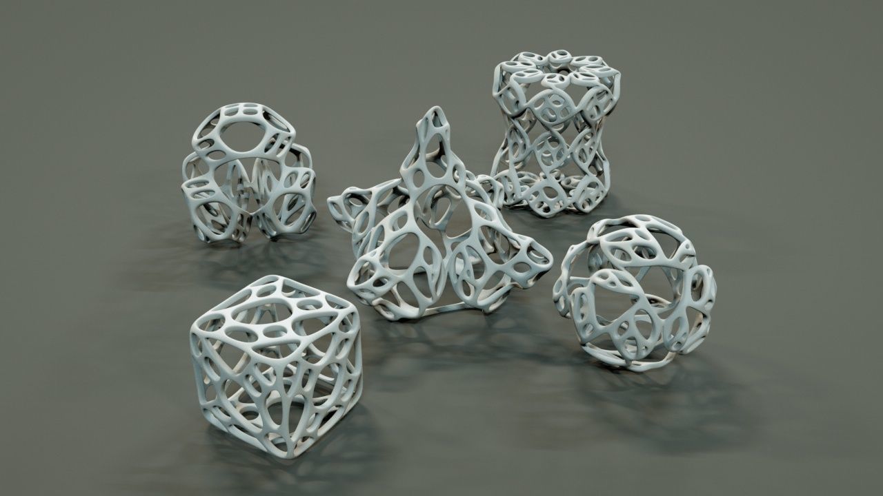 Organic Geometric Figures 3D model 3D printable | CGTrader