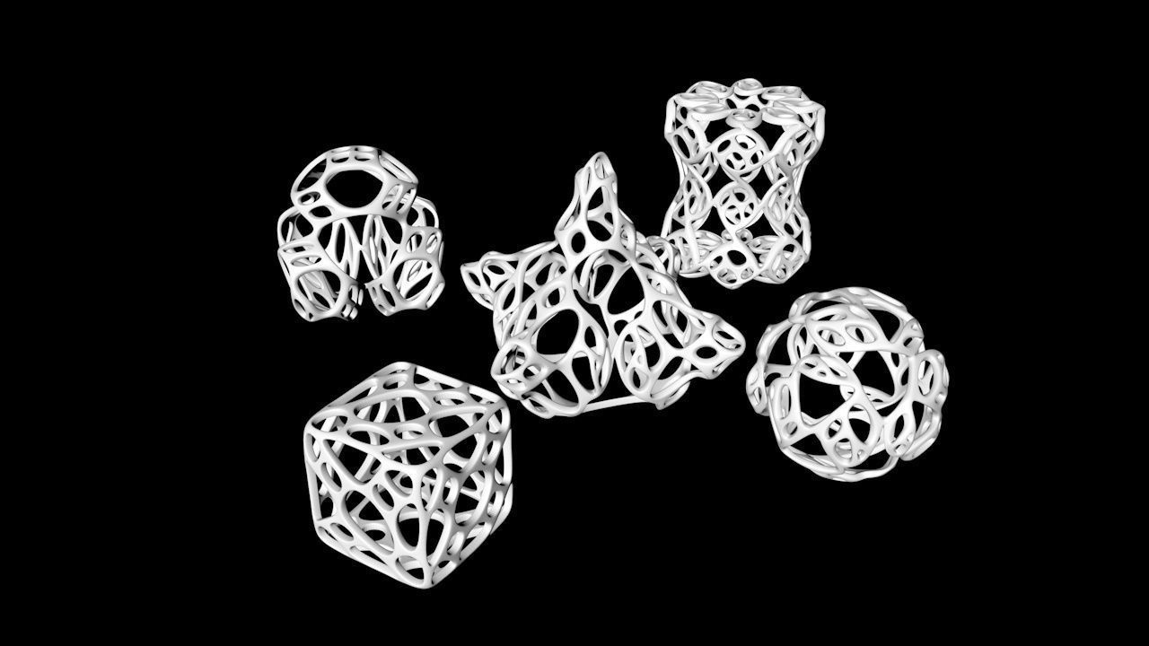 Organic Geometric Figures 3D model 3D printable | CGTrader