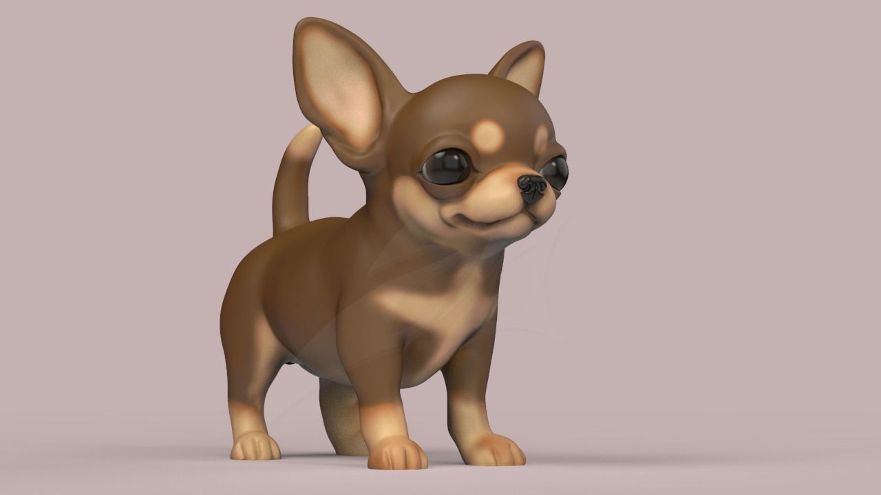 Cute Puppy Chihuahua dog STL and VRML for 3D model 3D printable | CGTrader