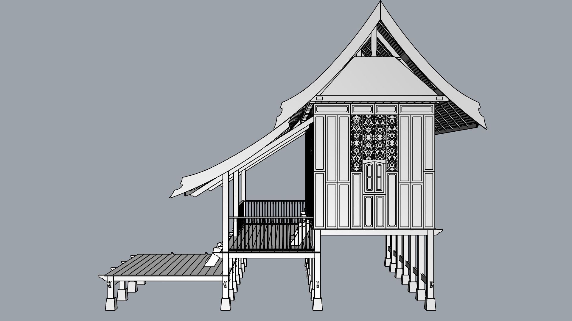 Rumah Bujang Berserambi Selasar 3D model | CGTrader