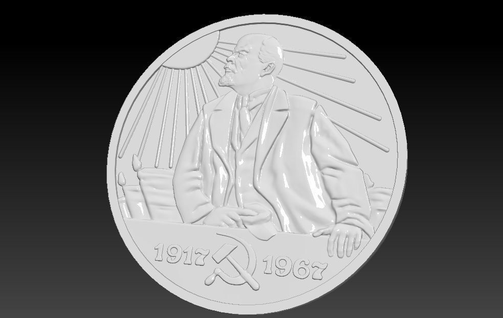 Coin Man Lenin 3D model 3D printable | CGTrader