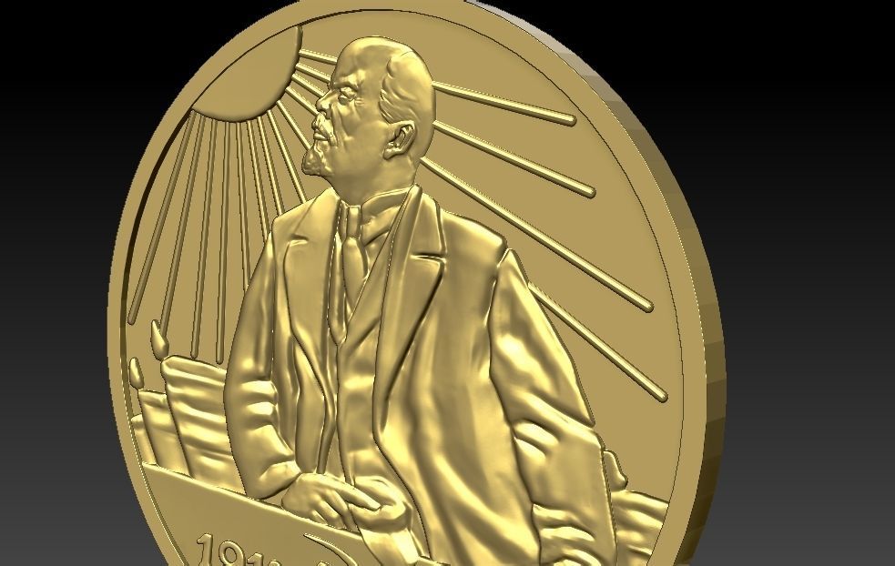 Coin Man Lenin 3D model 3D printable | CGTrader