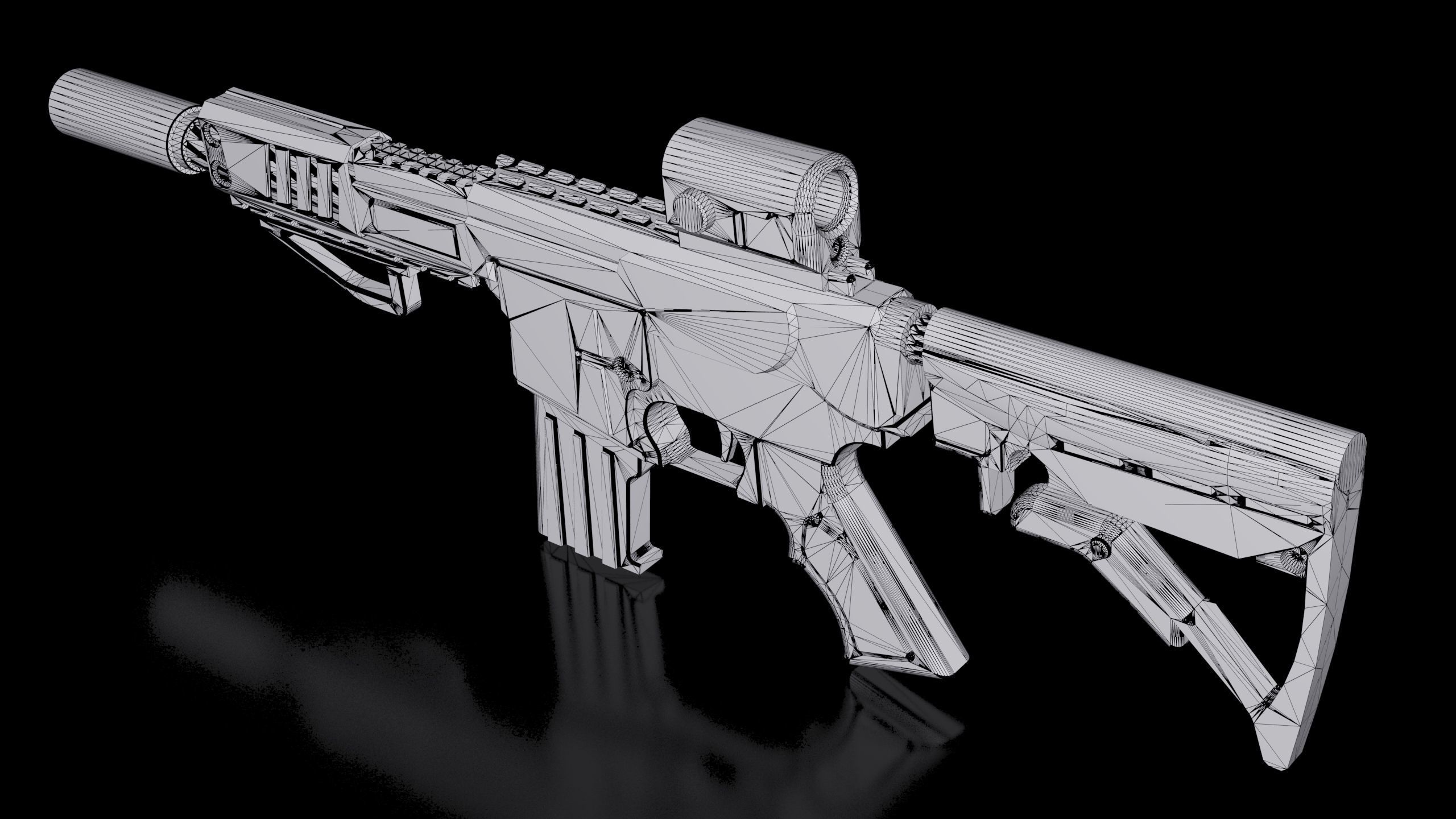 3D model Modern M4A2 PBR Gun VR / AR / low-poly | CGTrader