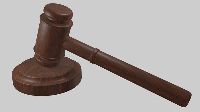 Gavel Hammer Gold and wood mallet judges hammer 3D model rigged | CGTrader