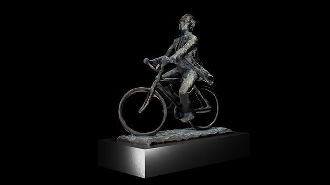 3D model Einstein on bike statue VR / AR / low-poly | CGTrader