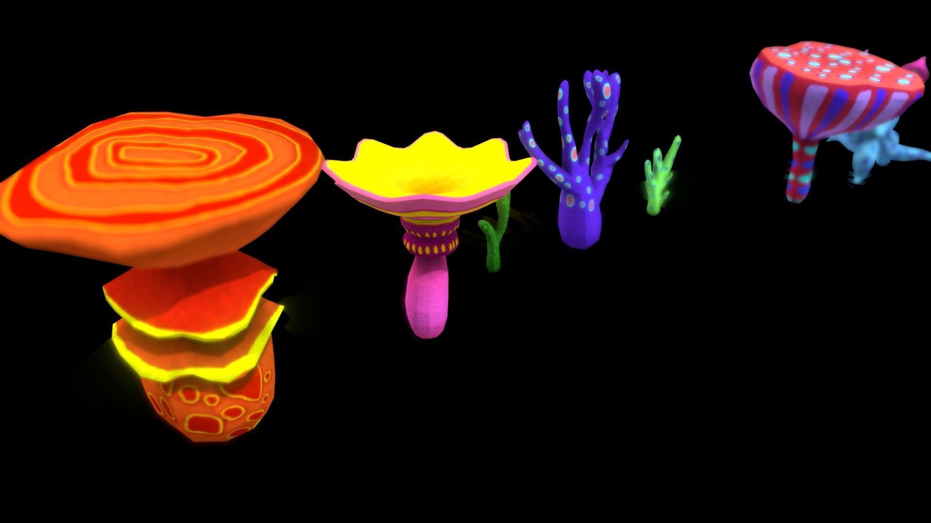 3D model Cartoon Tree Mushroom2 VR / AR / low-poly | CGTrader