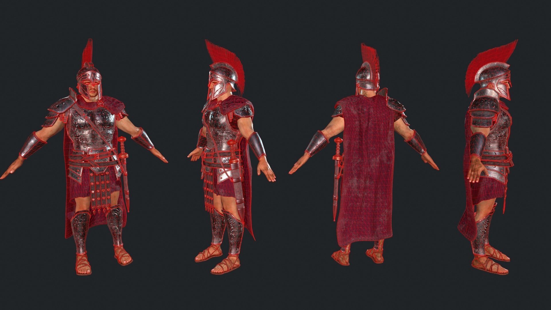 3D model Roman Armour Ancient Warrior Lorica Segmentata Low Poly VR ...