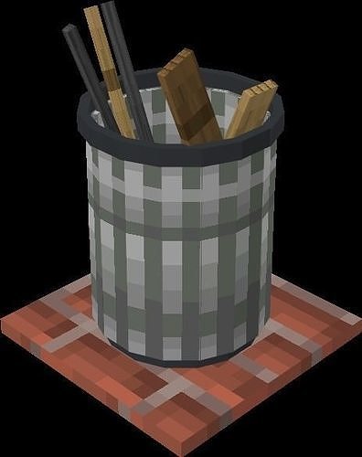 Minecraft - Rubbish bin 3D model 3D model | CGTrader