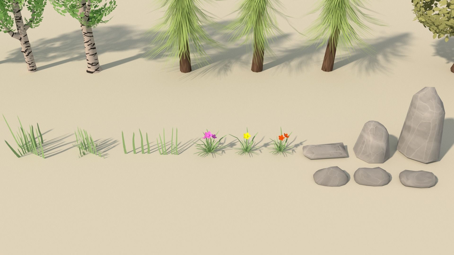 3D model Stylized environment pack VR / AR / low-poly | CGTrader