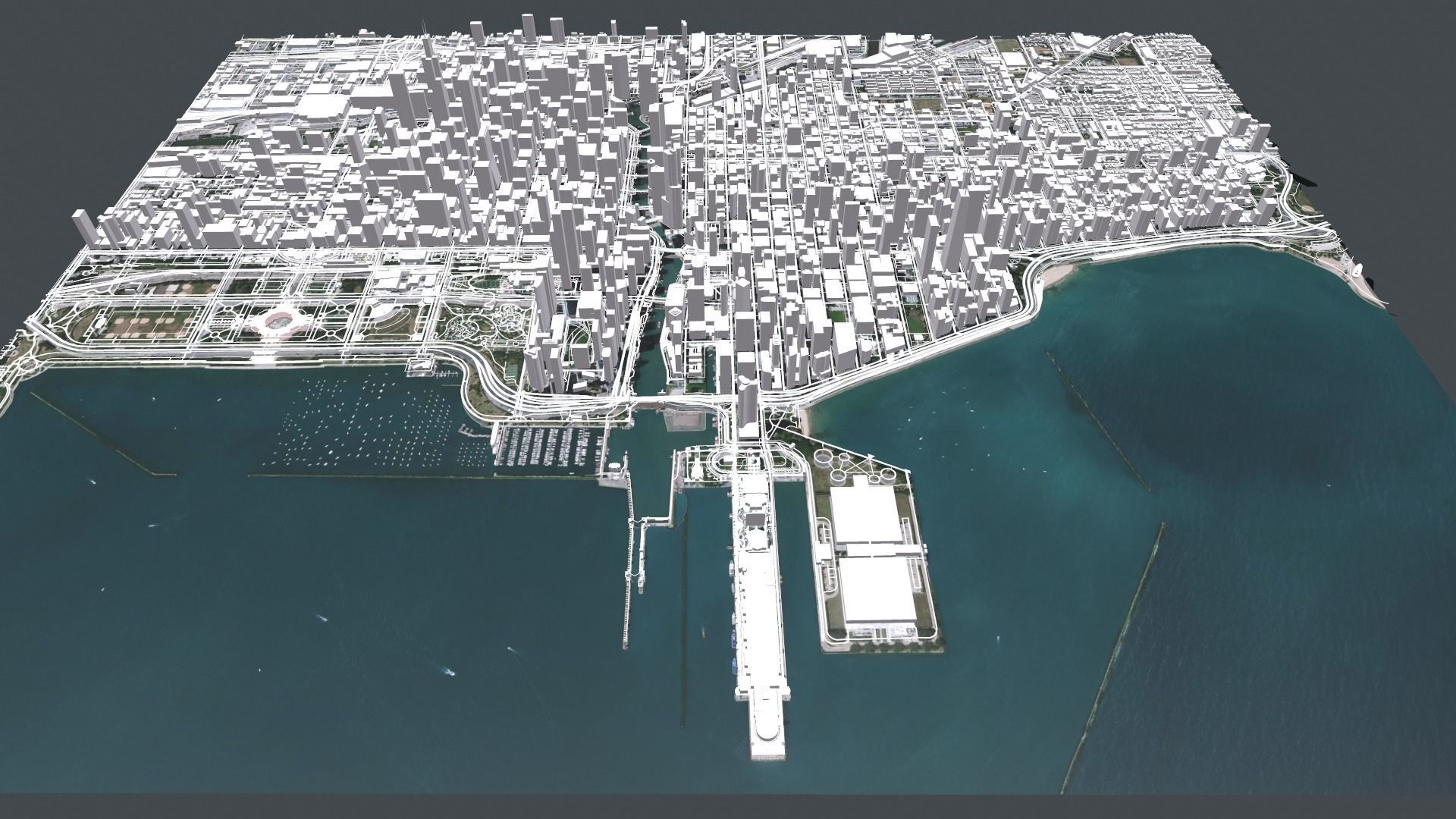 Cityscape Chicago fragment city USA 3D model | CGTrader