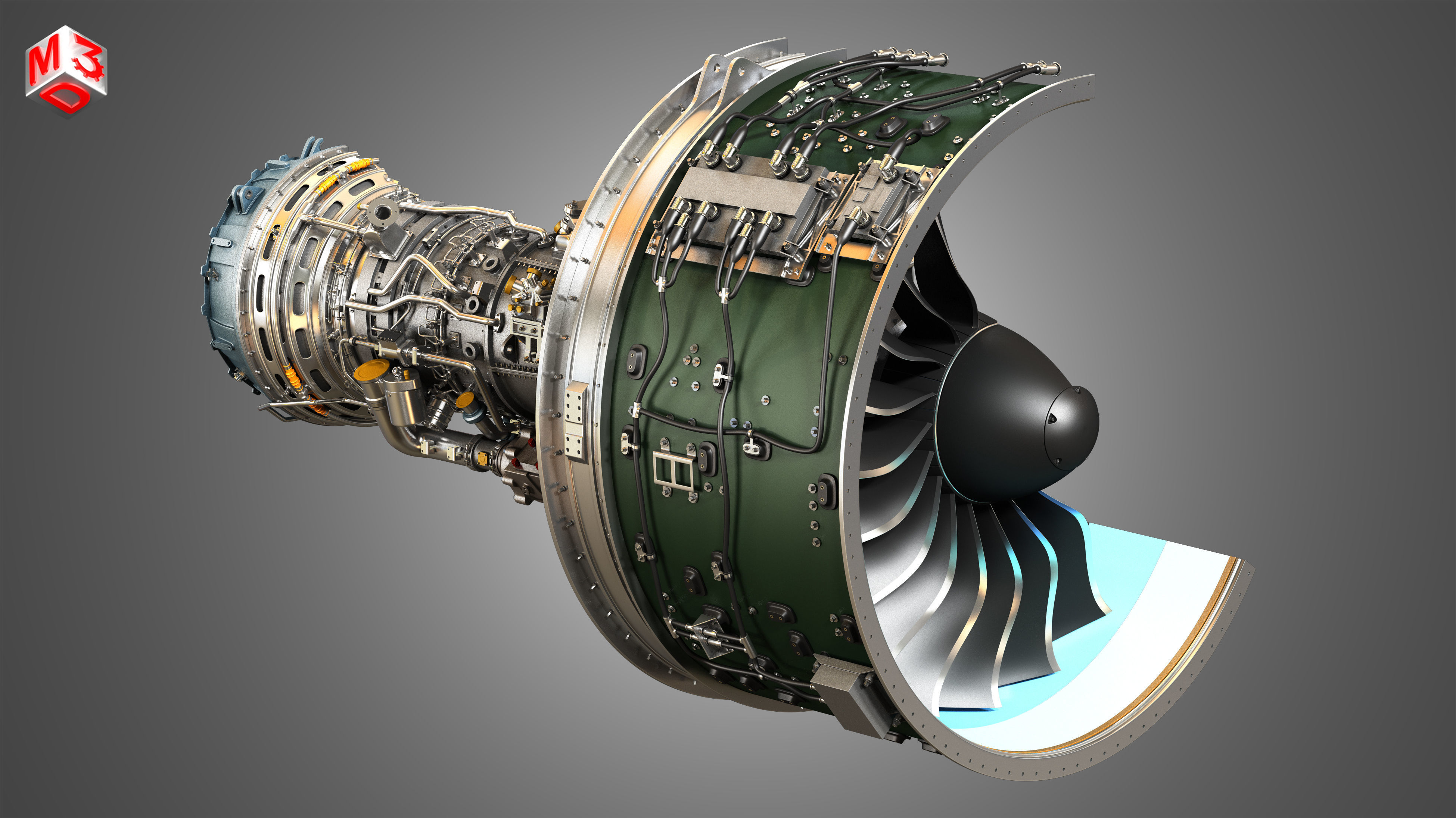 PW GTF Geared Turbofan Engine 2 in 1 3D Model Collection | CGTrader