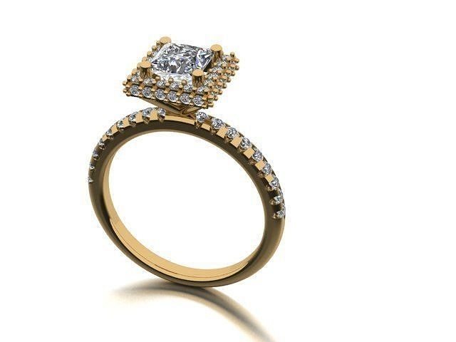 SQUARE SOLITAIRE RING 3D model 3D printable | CGTrader