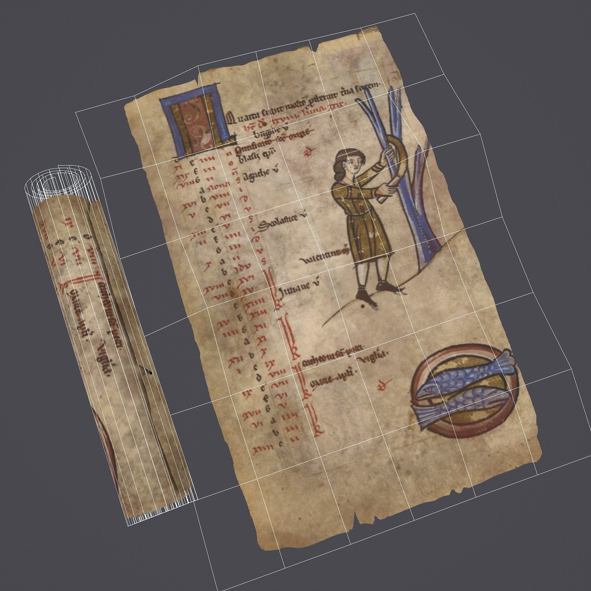 3D Model Collection Medieval Manuscript Scrolls and Pages JAN FEB NOV ...
