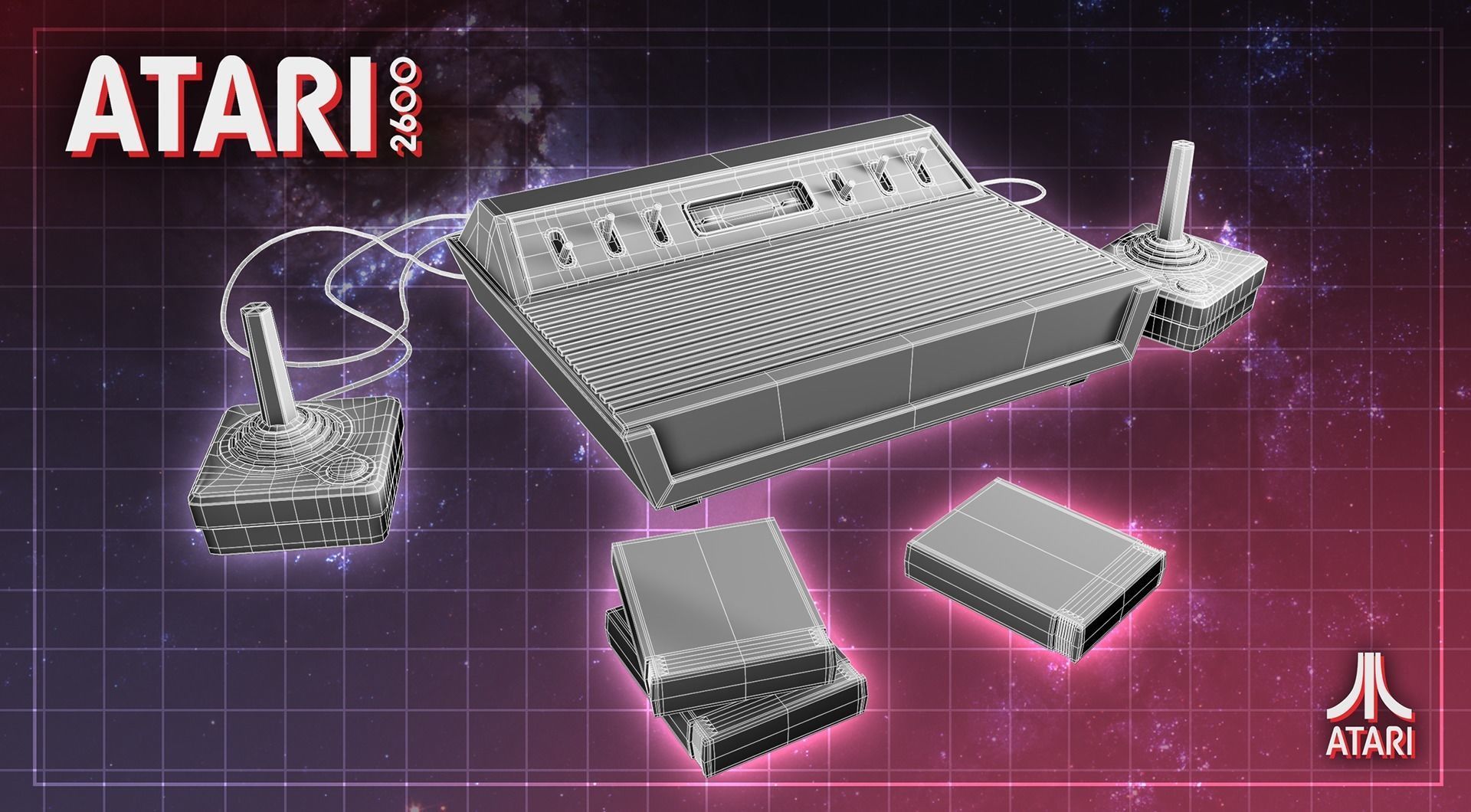 Video Game Retro - Atari 2600 3D model | CGTrader