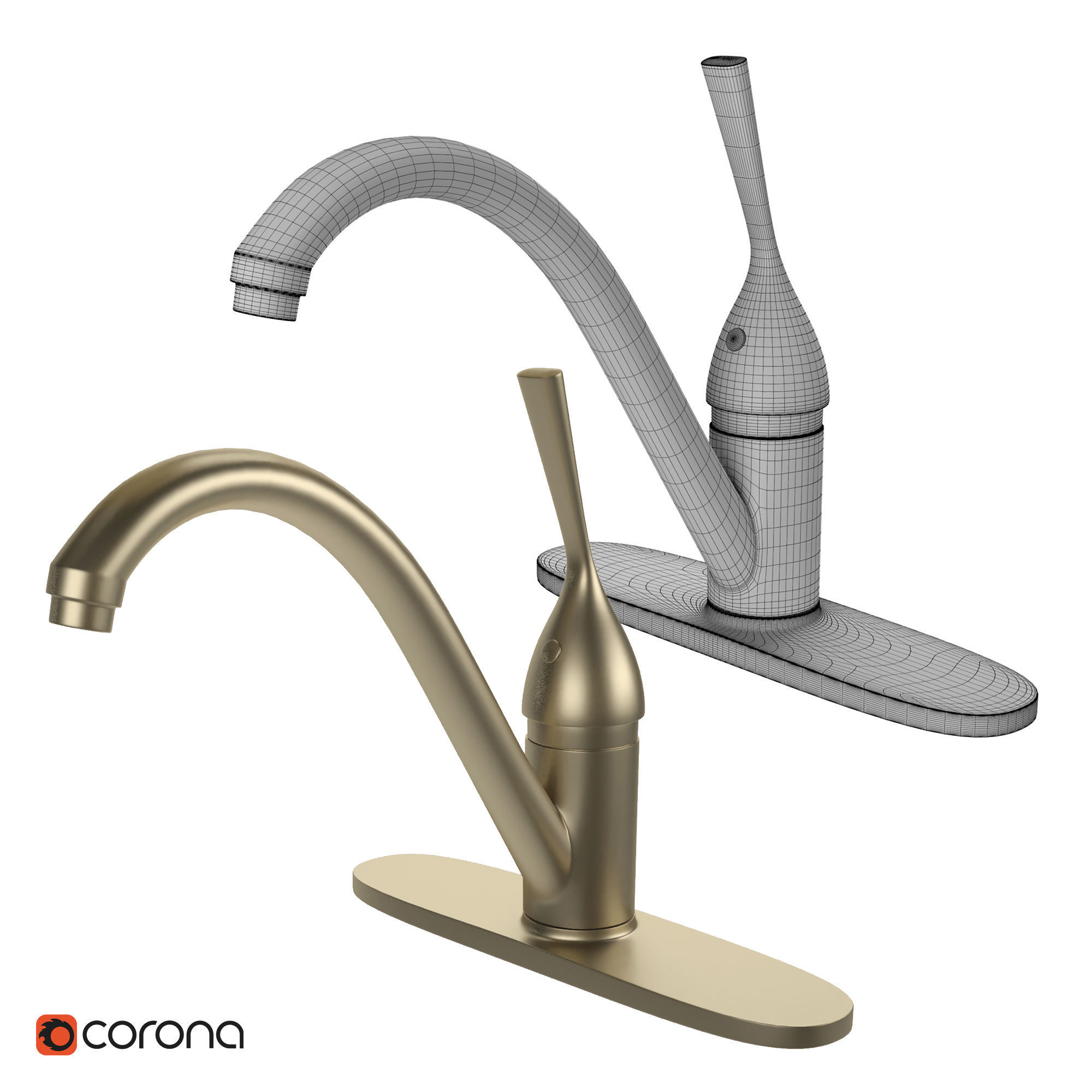 kitchen faucet set 01 free 3D model | CGTrader