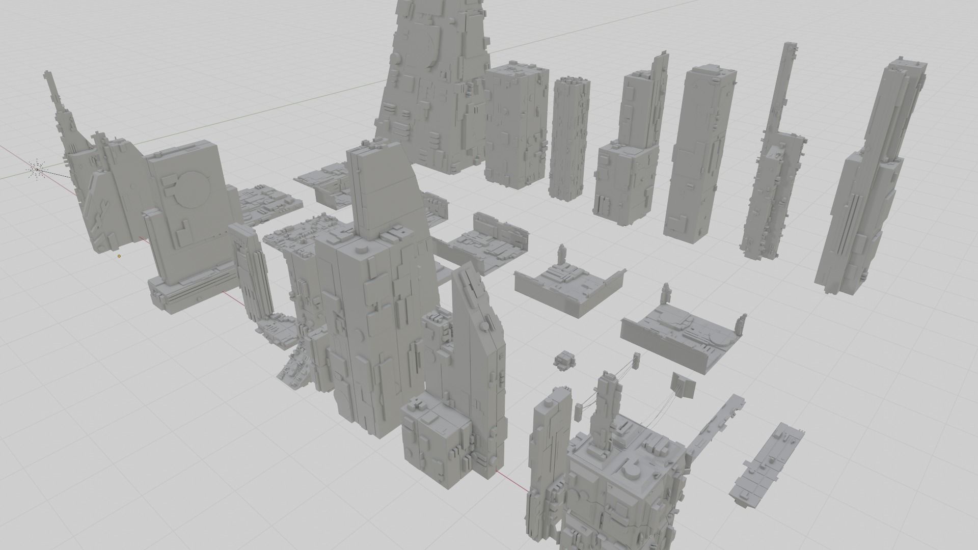 33 Low Poly Scifi Buildings 3D model | CGTrader