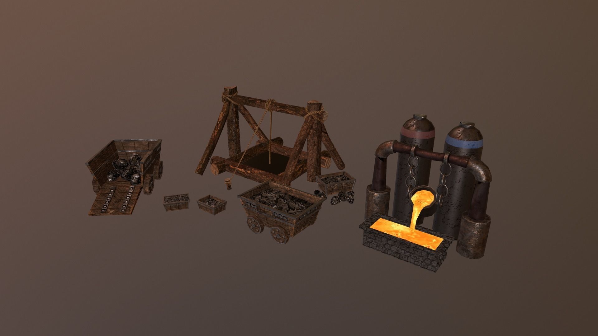 3D model Iron Mine Level 1 VR / AR / low-poly | CGTrader