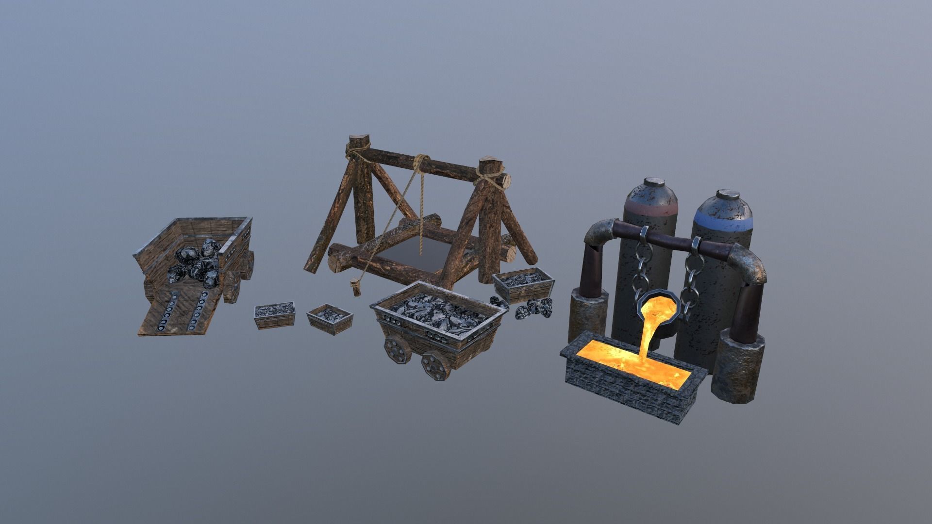 3D model Iron Mine Level 1 VR / AR / low-poly | CGTrader