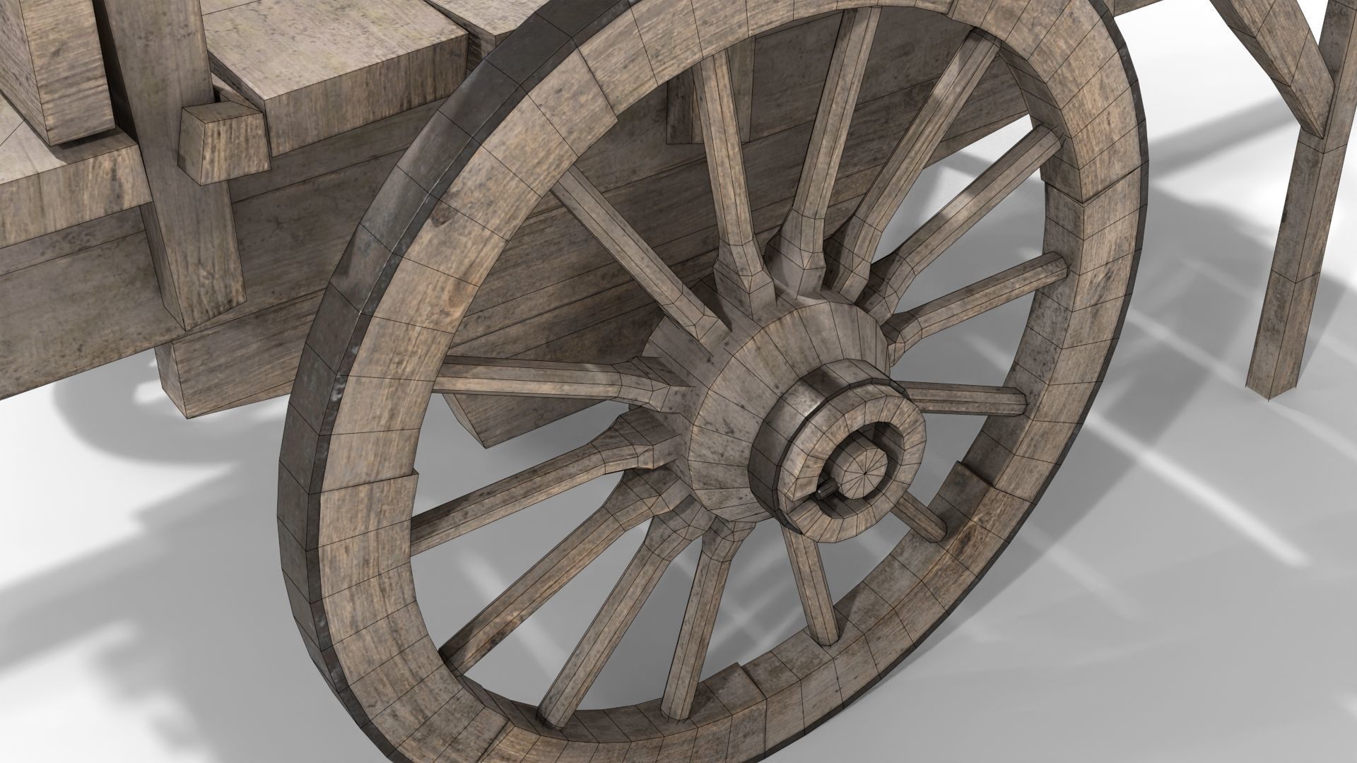 3D model Wooden Trader Cart VR / AR / low-poly | CGTrader