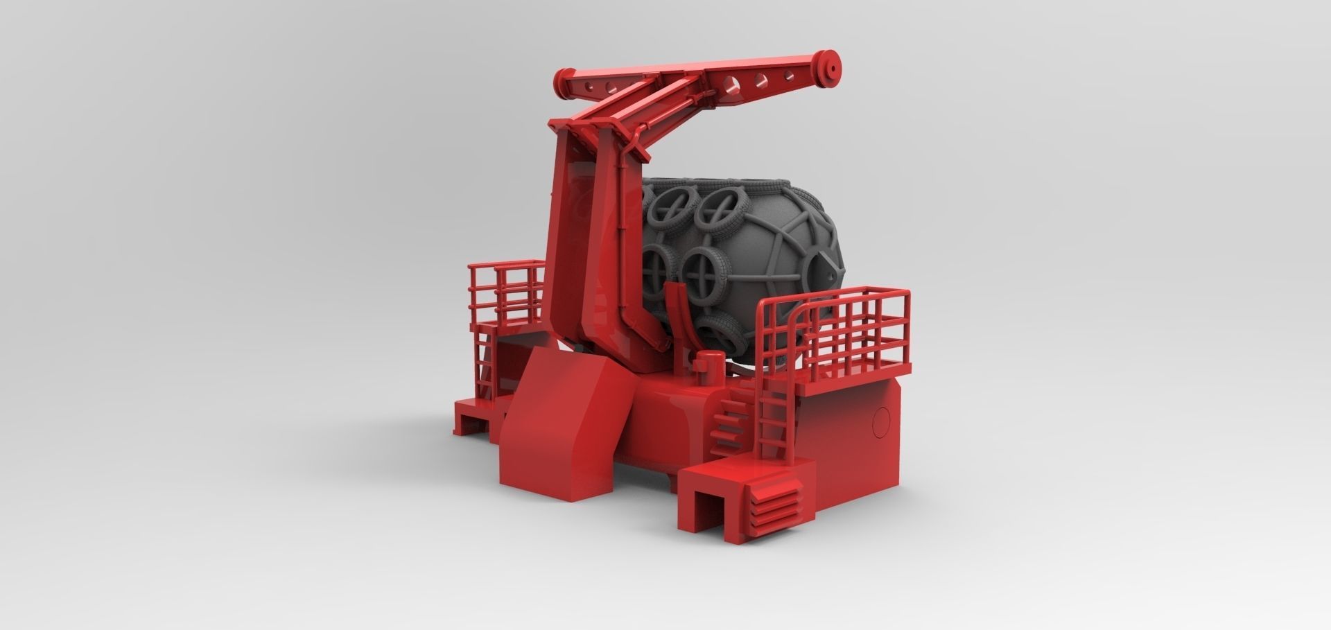 Fender with davit type B 3D model 3D printable | CGTrader