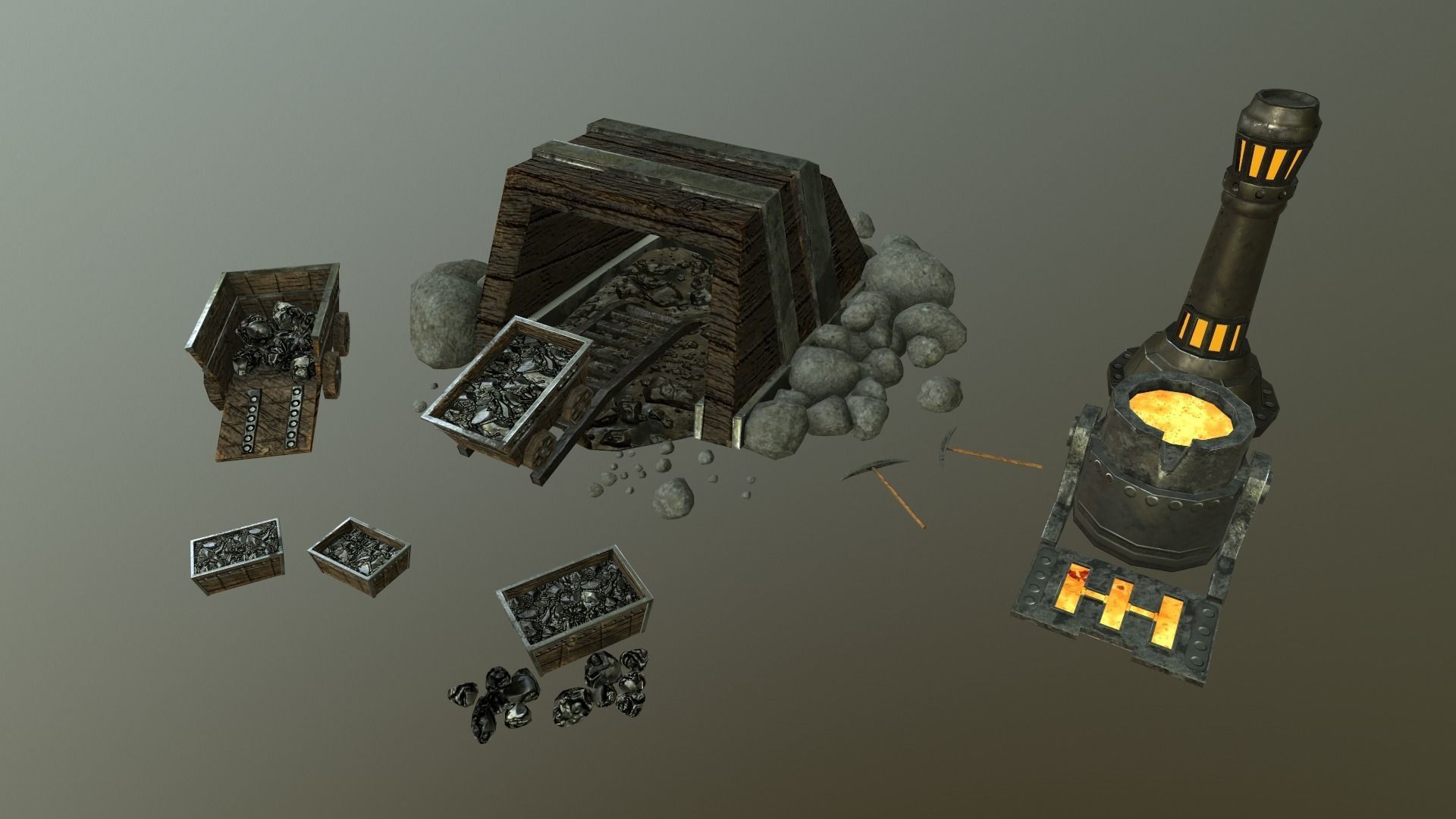 3D model Iron Mine Level 5 VR / AR / low-poly | CGTrader