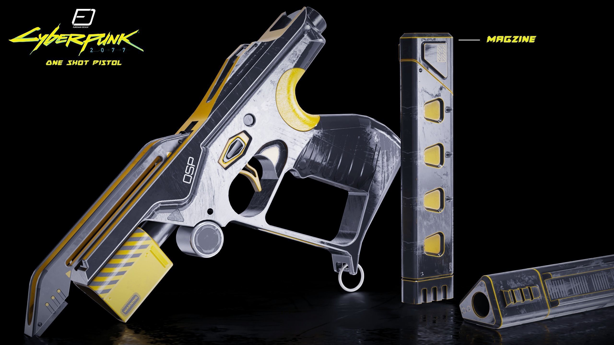 3D model Cyberpunk PBR One Shot Pistol VR / AR / low-poly | CGTrader