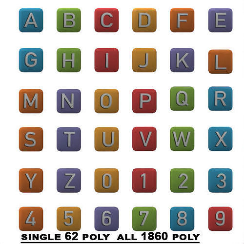 3D model low poly alphabet block VR / AR / low-poly | CGTrader