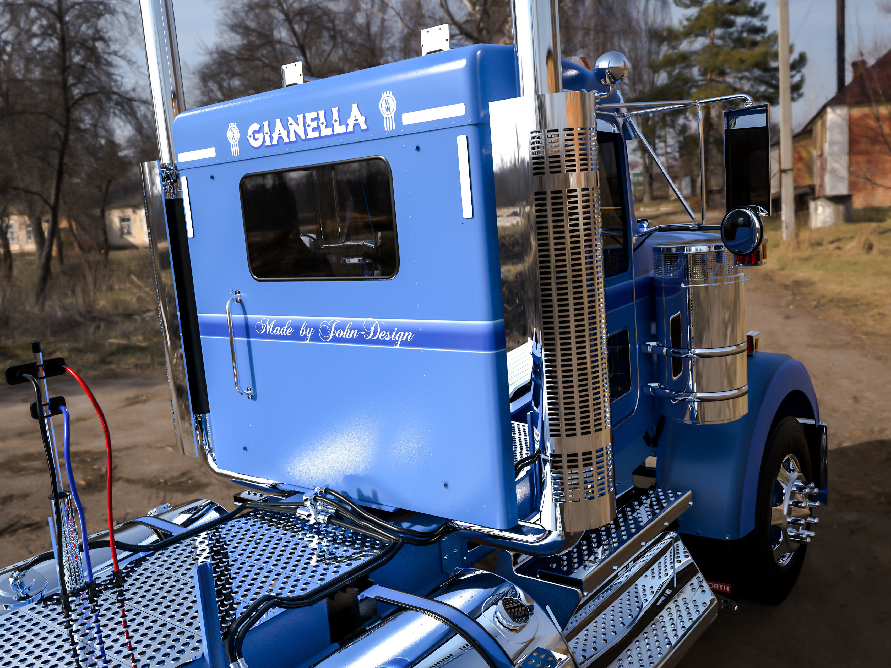 Kenworth W900B JD 3D model | CGTrader