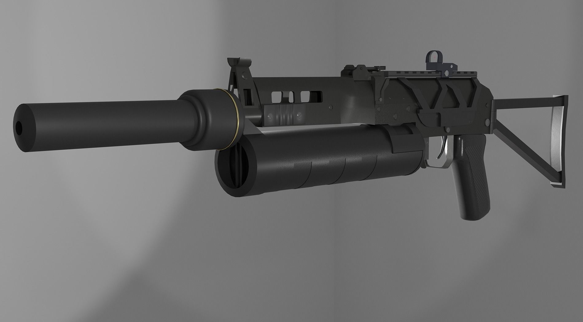 3D model Bison submachine gun VR / AR / low-poly | CGTrader