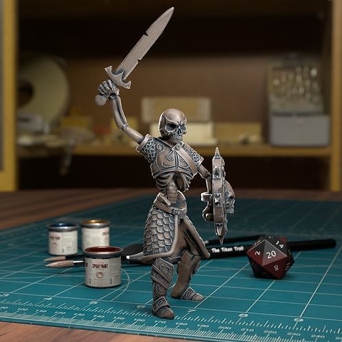 Undead Skeleton 007 - Pre-Supported - DnD - 32mm Fantasy minis 3D model ...